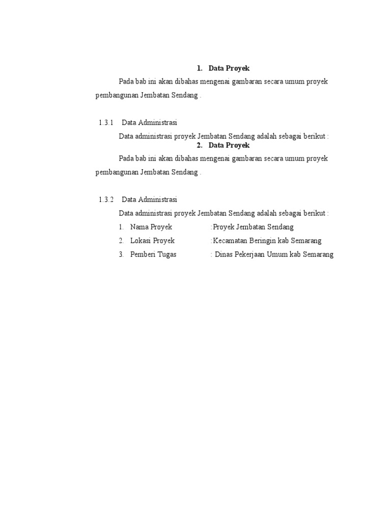 Data Proyek | PDF