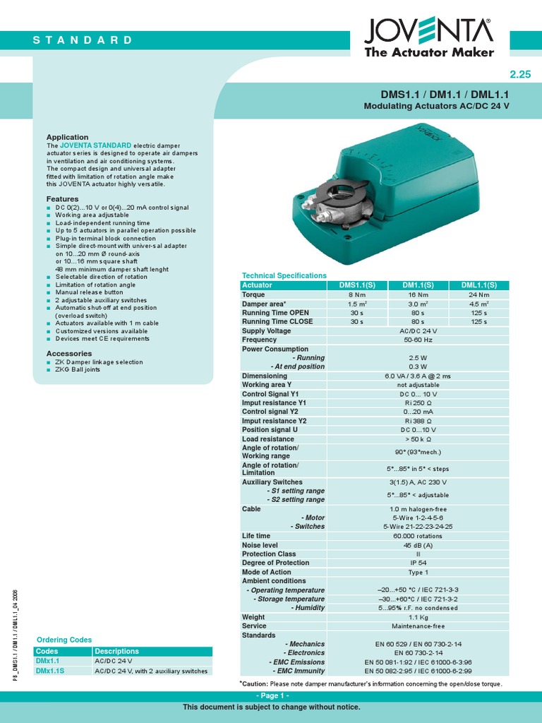 Standard: DMS1.1 / DM1.1 / DML1.1 | PDF | Switch | Direct Current