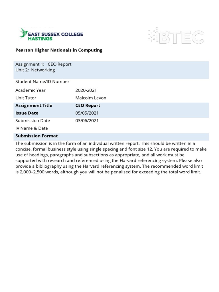 Unit 02 Networking Assignment 1 1 | PDF | Network Topology | Computer Network