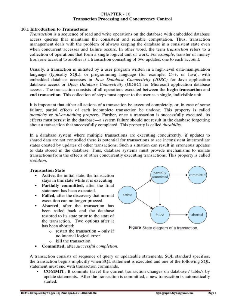 Transaction Processing and Concurrency Control | PDF | Database Transaction | Databases