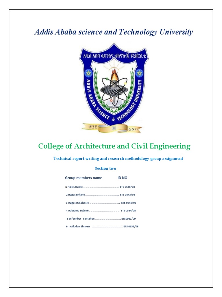 Addis Ababa Science and Technology University: College of Architecture ...