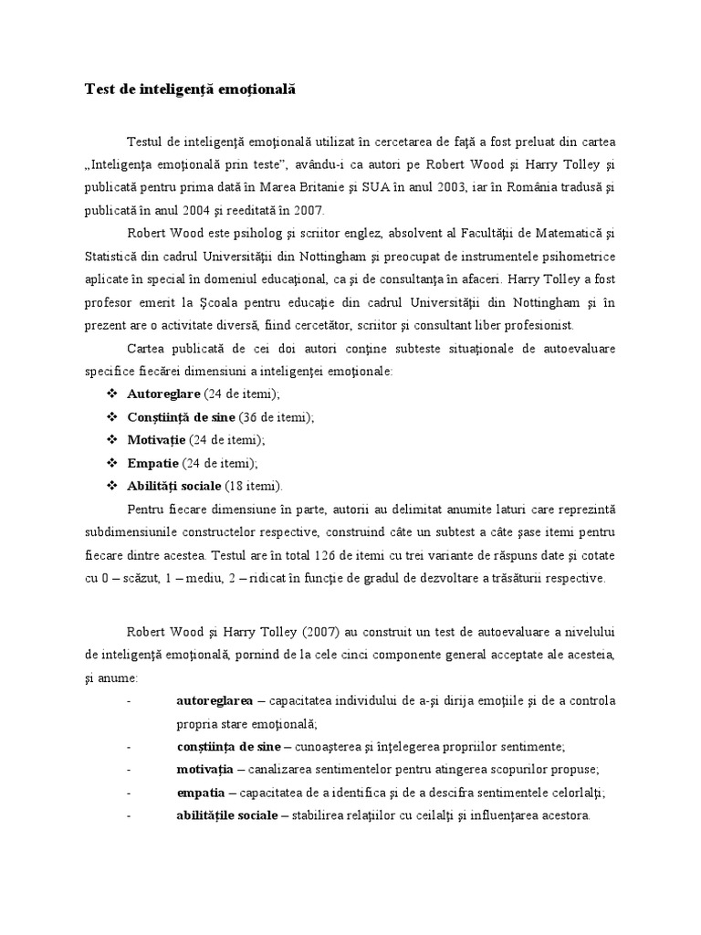 Teorie Test EQ | PDF