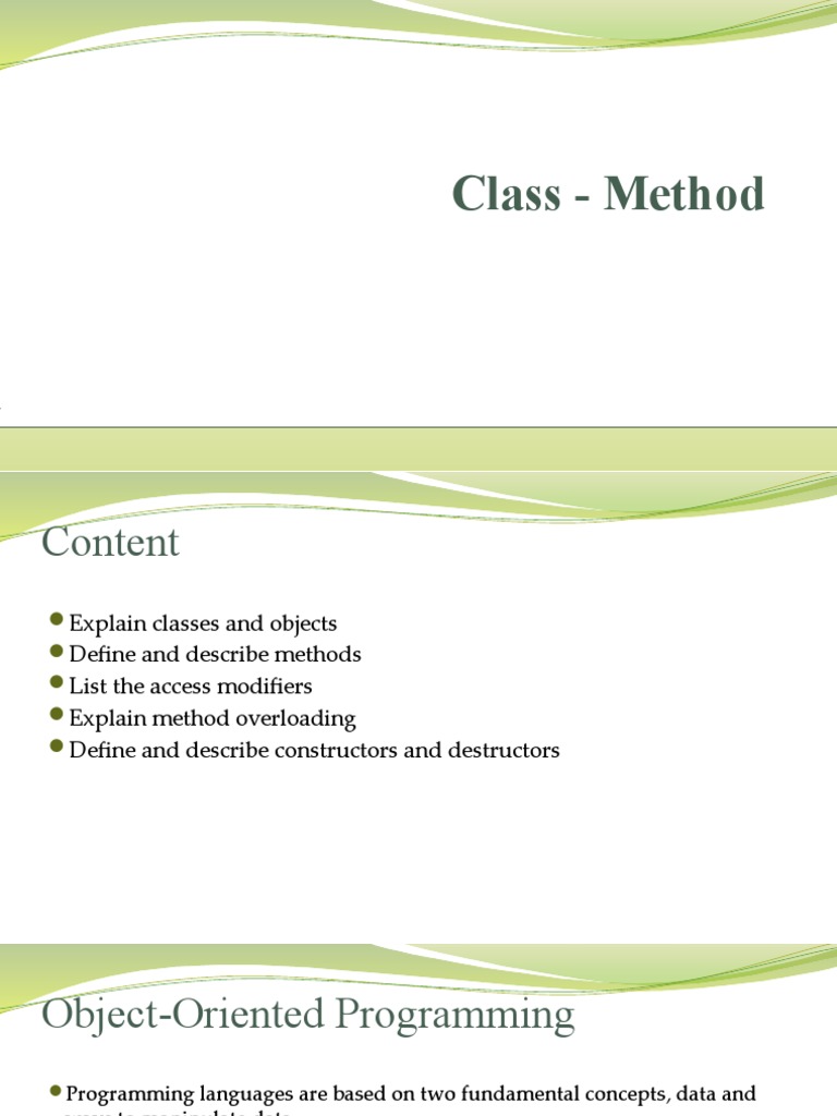 Lecture 2 C Class Method Pdf Class Computer Programming Constructor Object 