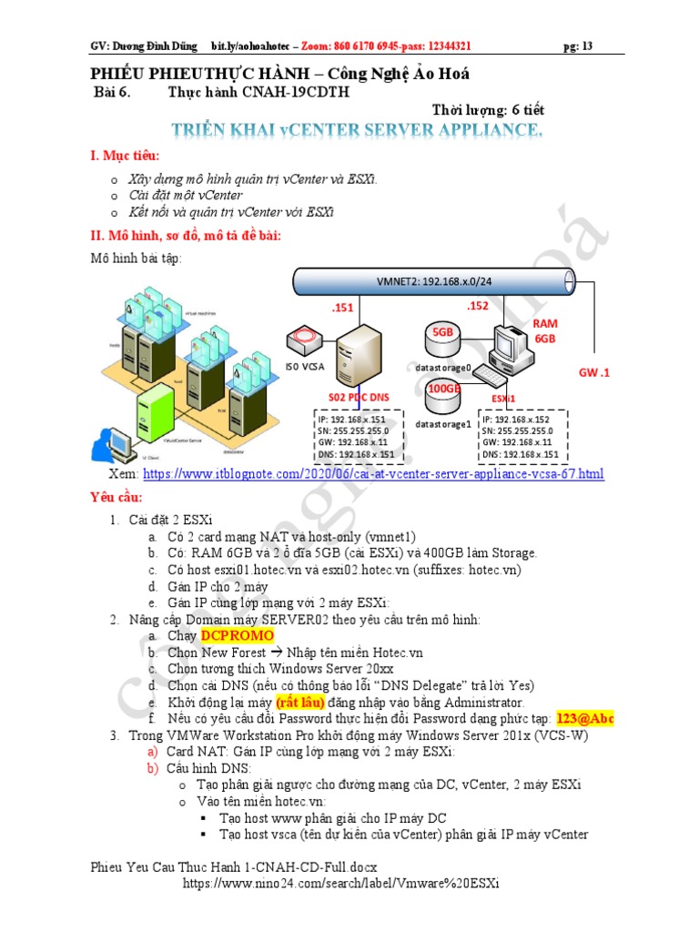Th06-07-Trien Khai Vcenter | PDF