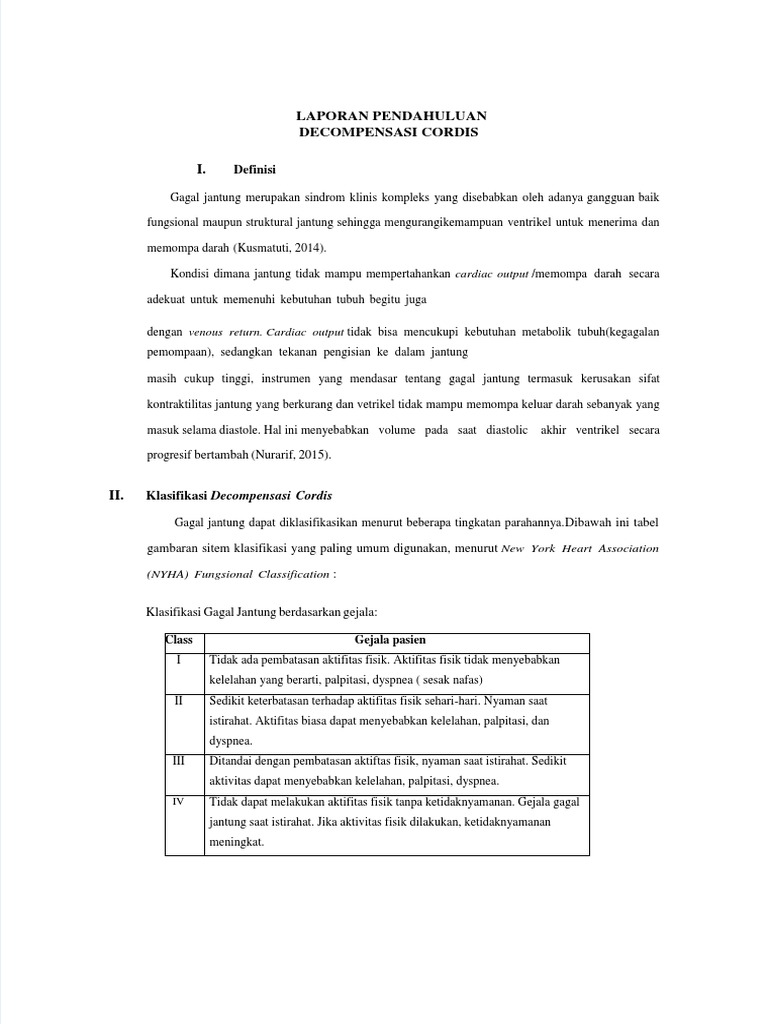 Klasifikasi dan Penatalaksanaan Decompensasi Cordis | PDF