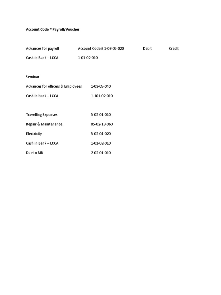 Account Code # Payroll/Voucher | PDF