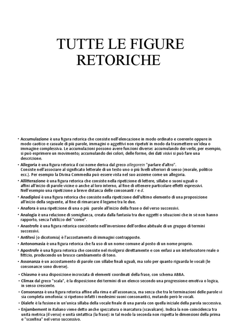 Tutte Le Figure Retoriche | PDF