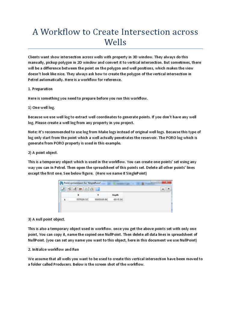 Create Intersection Across Wells 6292907 01 | PDF