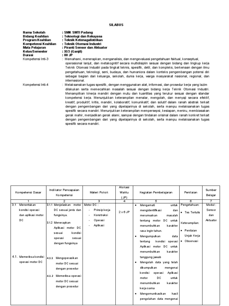 Silabus Ganjil - PSA | PDF