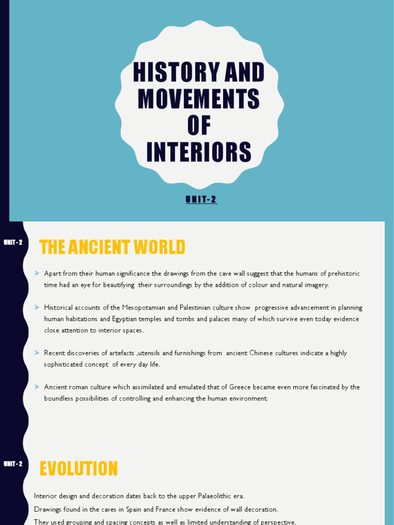 UNIT - 1 History & Movement of Interiors | PDF | Furniture | Column