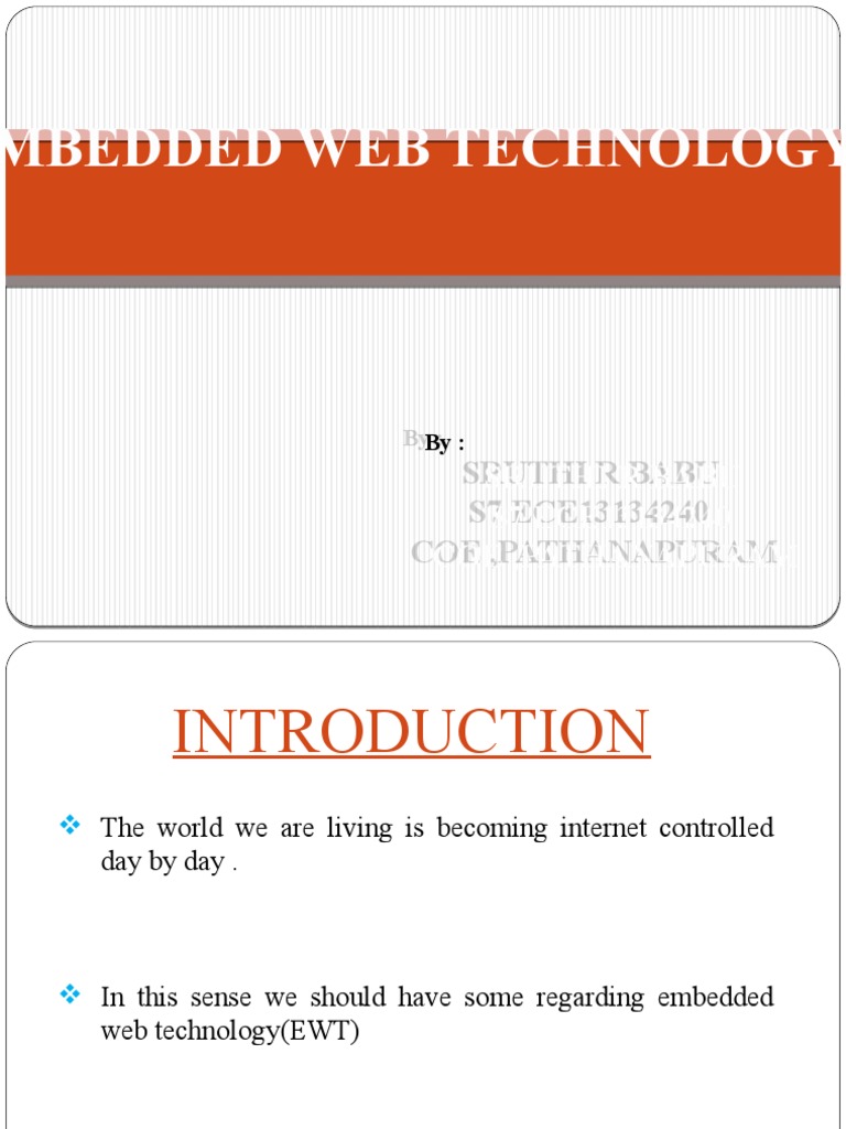 Embedded Web Technology | PDF | Html | World Wide Web