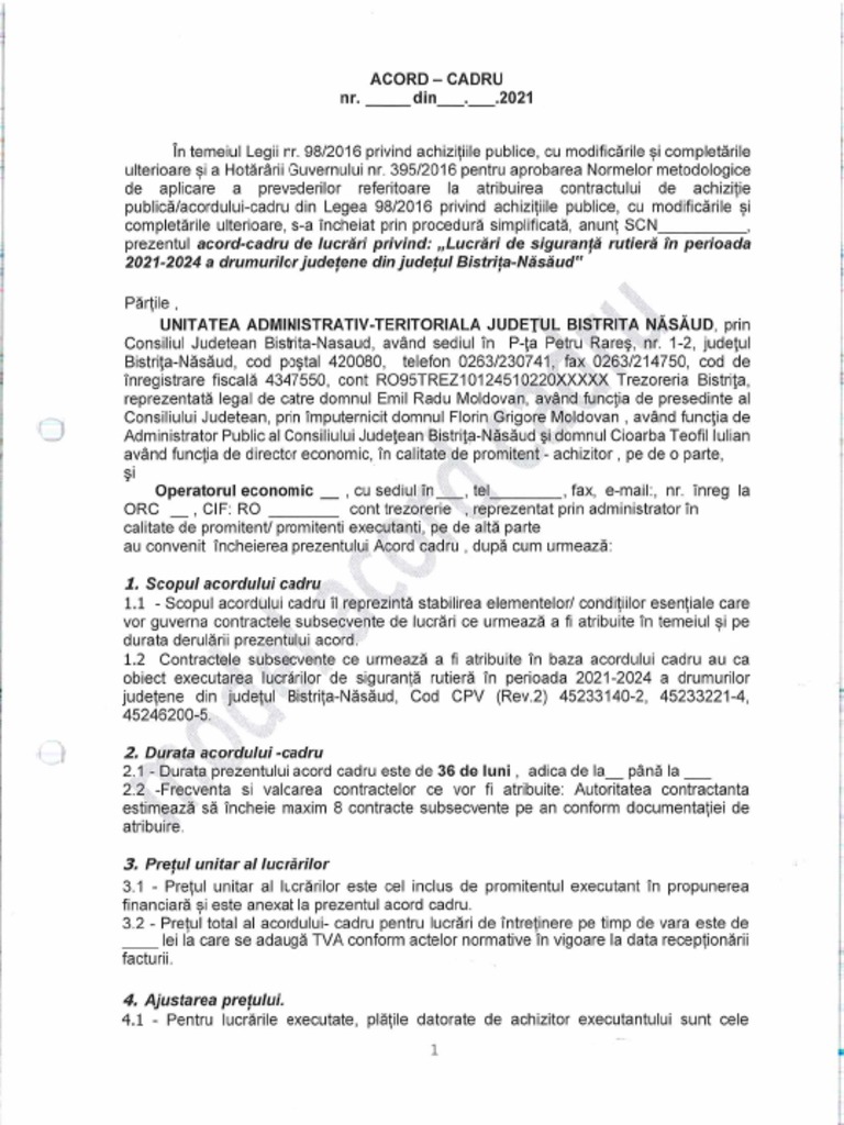 Acord Cadru - Model-Semnat | PDF