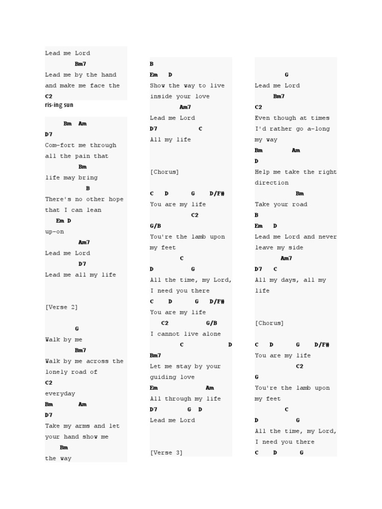 Lead Me Lord | PDF | Songs | Musical Compositions