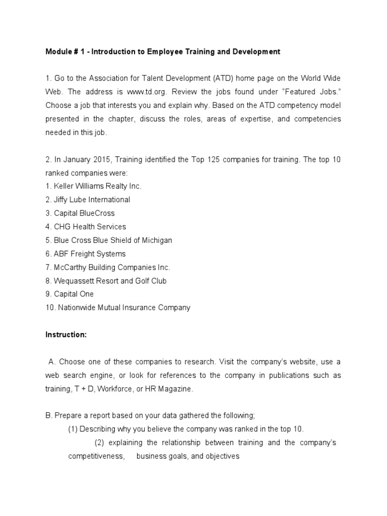 Module # 1 - Introduction To Employee Training and Development | PDF