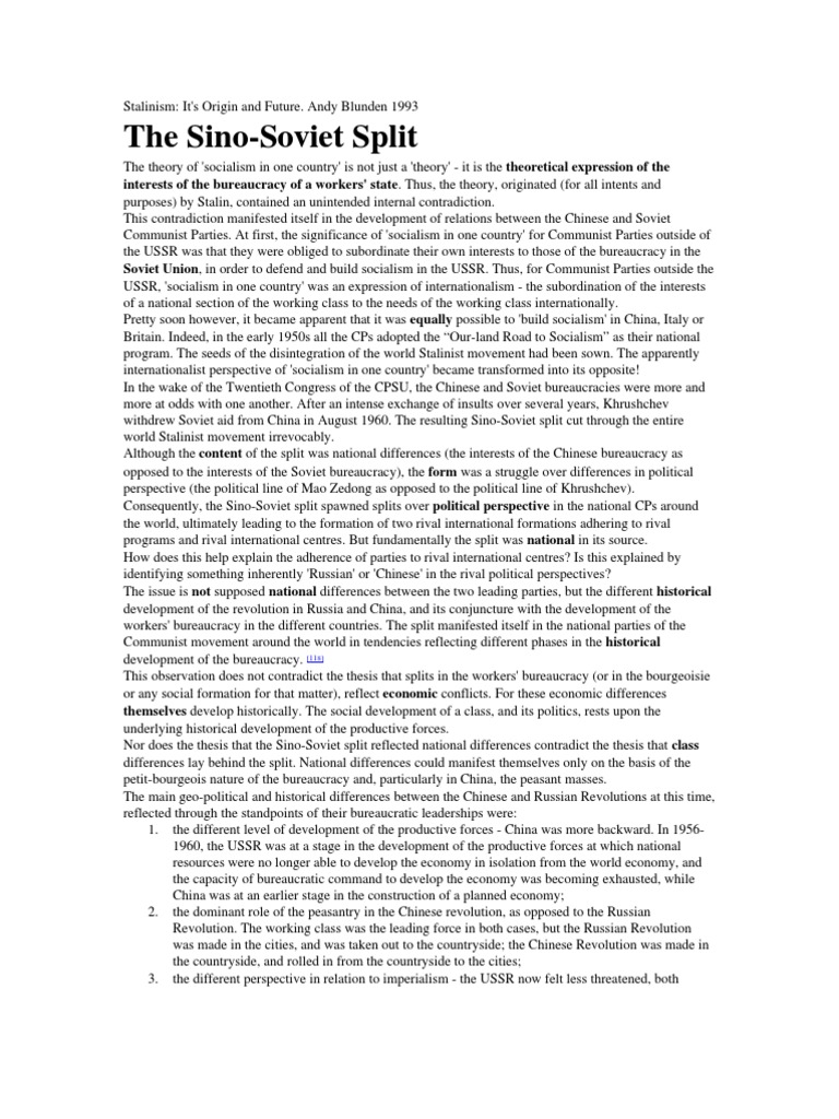 The Sino-Soviet Split | PDF