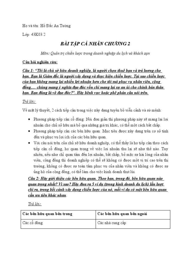 Hồ Đắc an Tường - 43k03.2 - btcn c2 | PDF