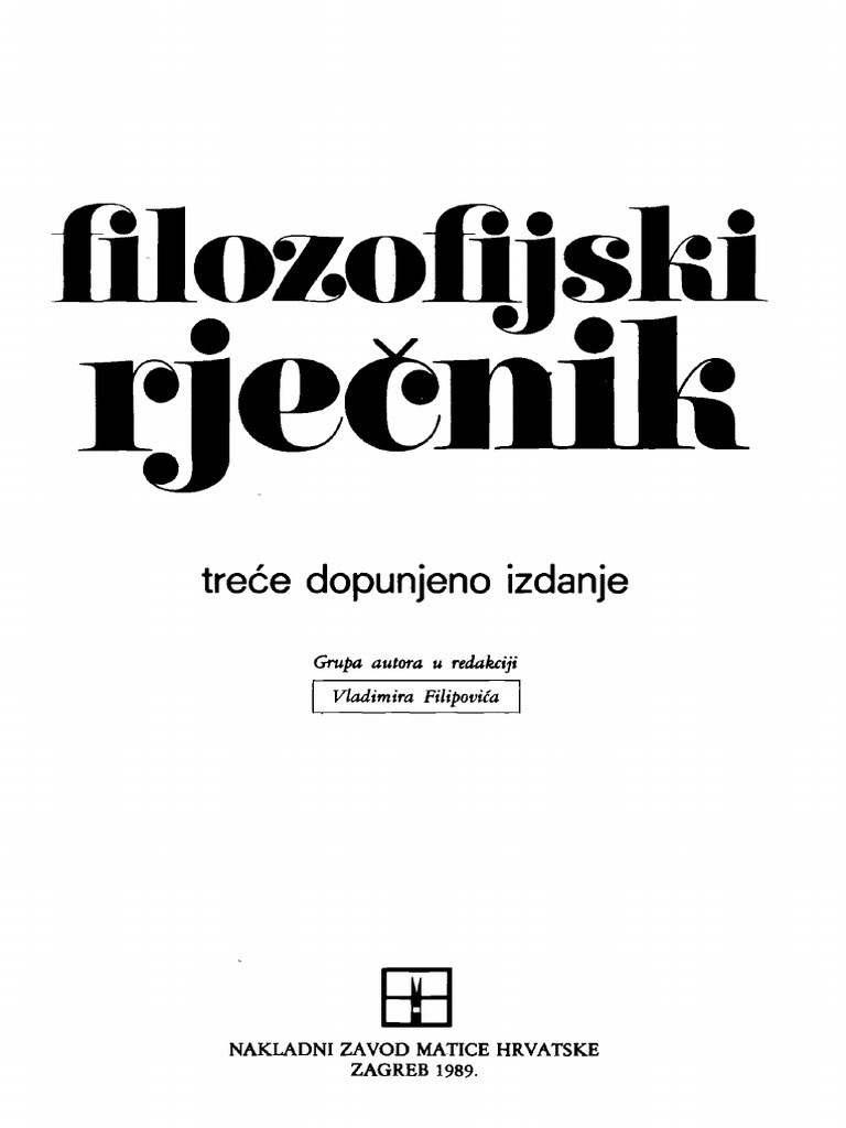 Filozofijski Rjecnik, Vladimir Filipovic | PDF