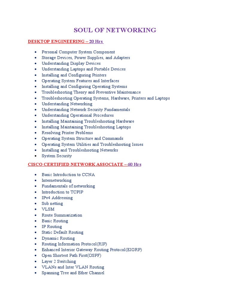Soul of Networking: Desktop Engineering | PDF | Active Directory | Computer Network