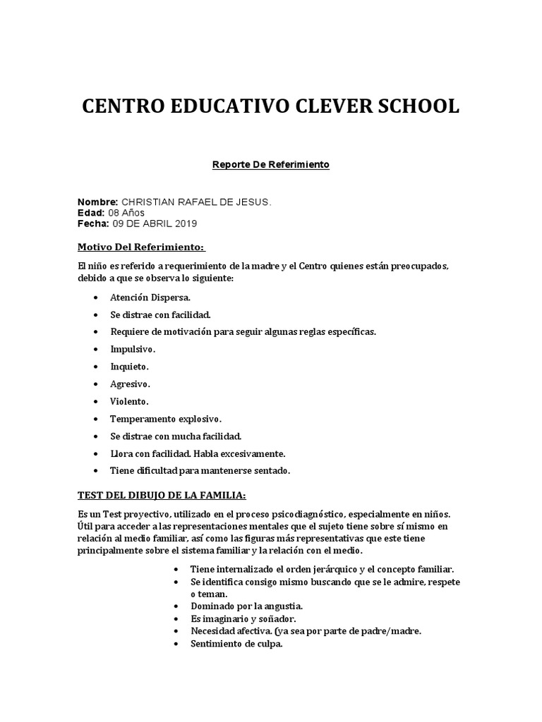 Centro Educativo Clever School | PDF | Las emociones | Psicología clínica