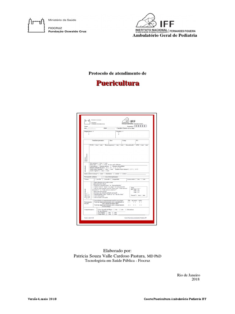 PED - Protocolo de Puericultura - ARCA - FIOCRUZ | PDF | Pediatria | Depressão