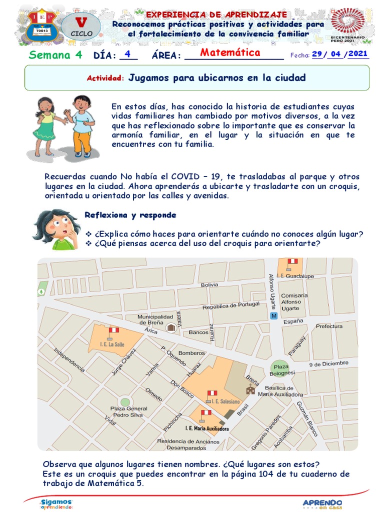 Semana 4-Dia 4-Mat-Jugamos para Ubicarnos en La Ciudad | PDF | Ocio ...