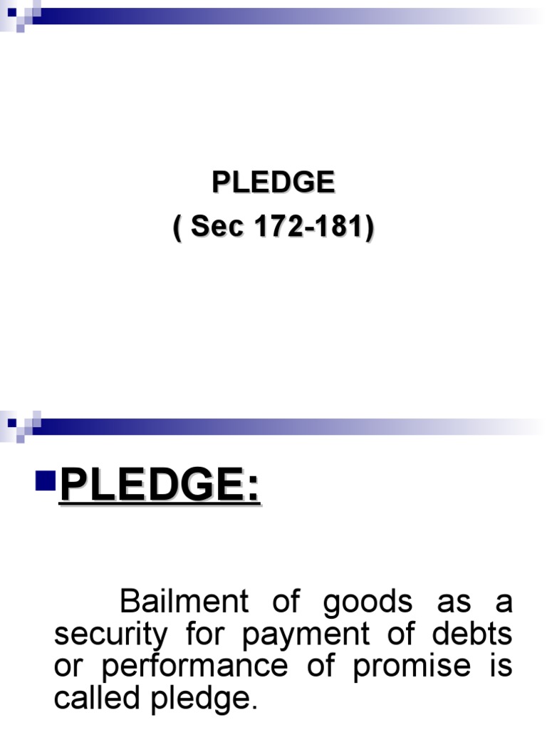Rights and Requirements of a Valid Pledge According to Indian Law | PDF ...