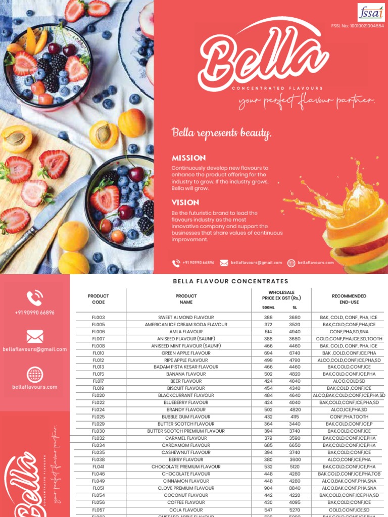 Bella Flavours: Wholesale Flavor Options | PDF | Foods | Cuisine