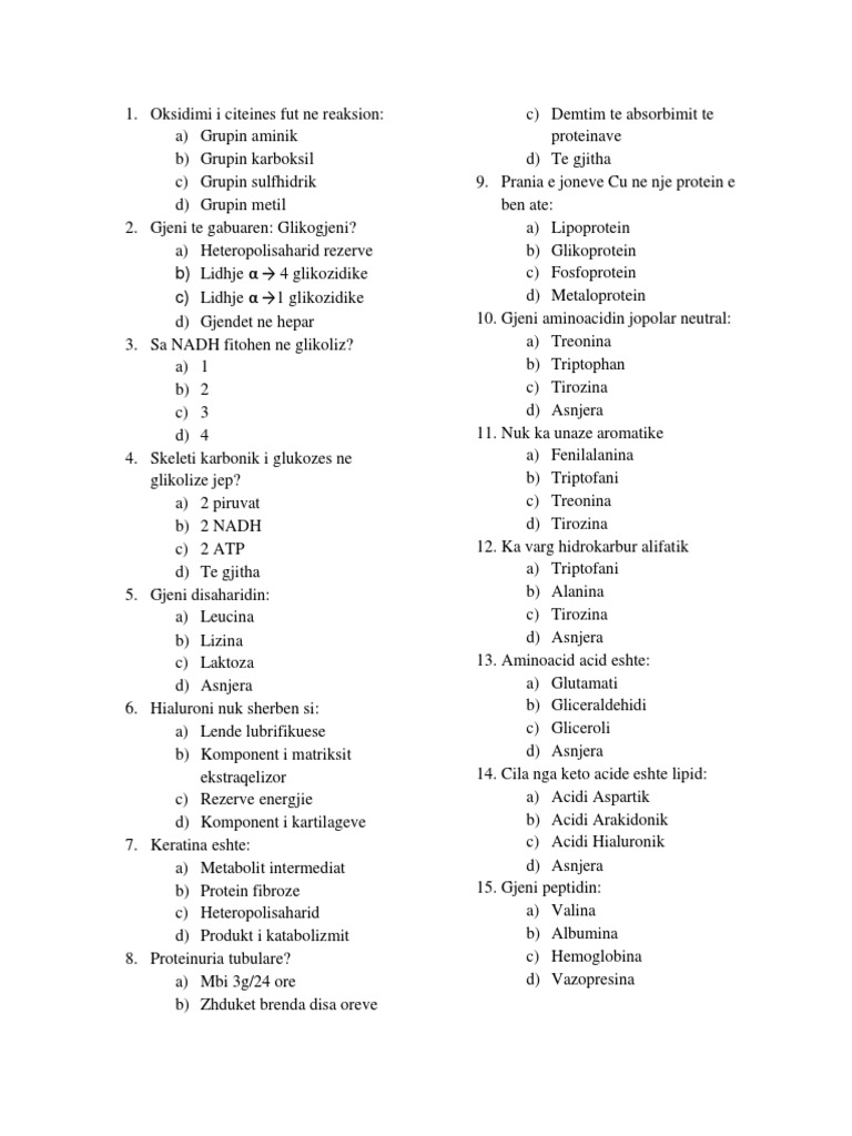 Biokimi Mjekesore | PDF