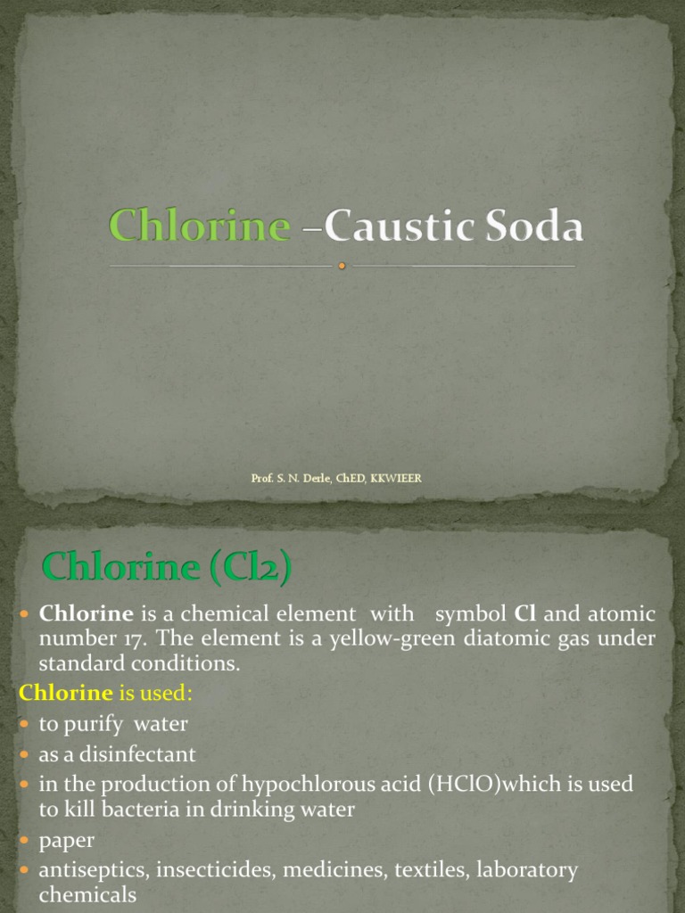 Chlorine and Caustic Soda Production Process | PDF | Sodium Hydroxide ...