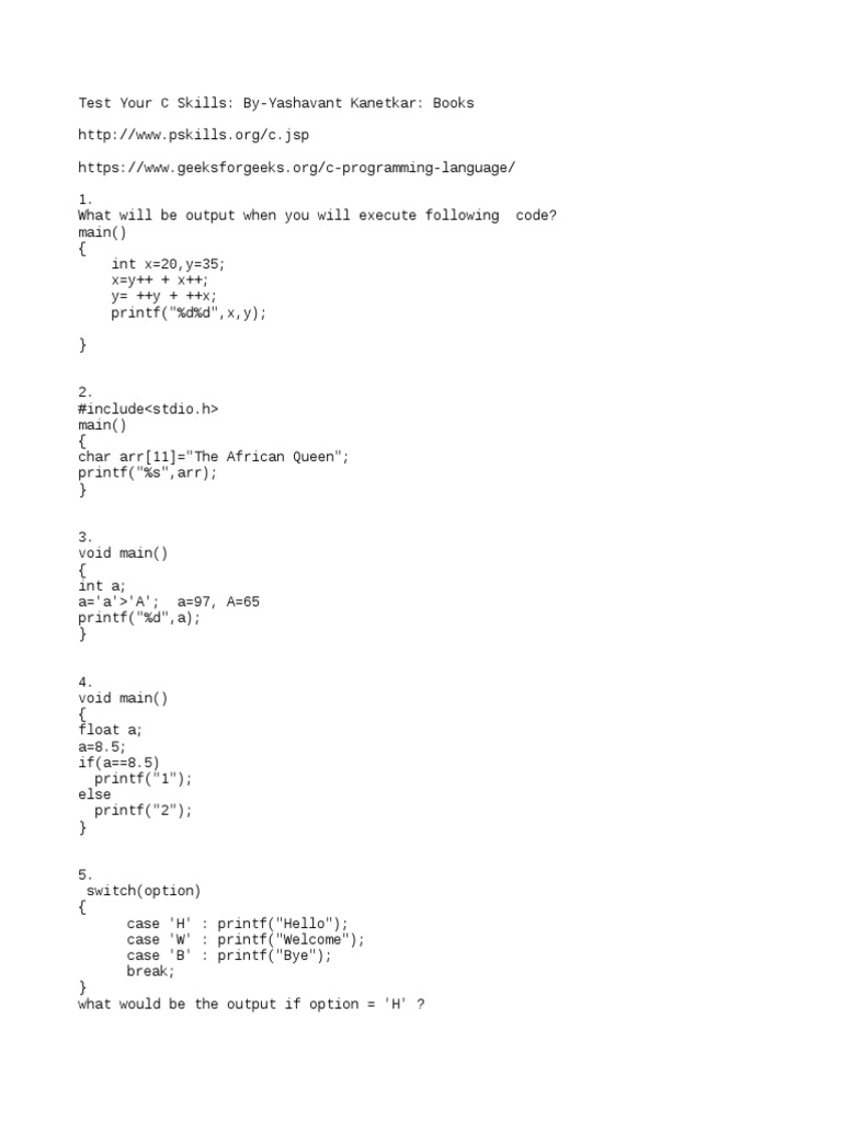 C Skills | PDF | Programming Paradigms | Software Development