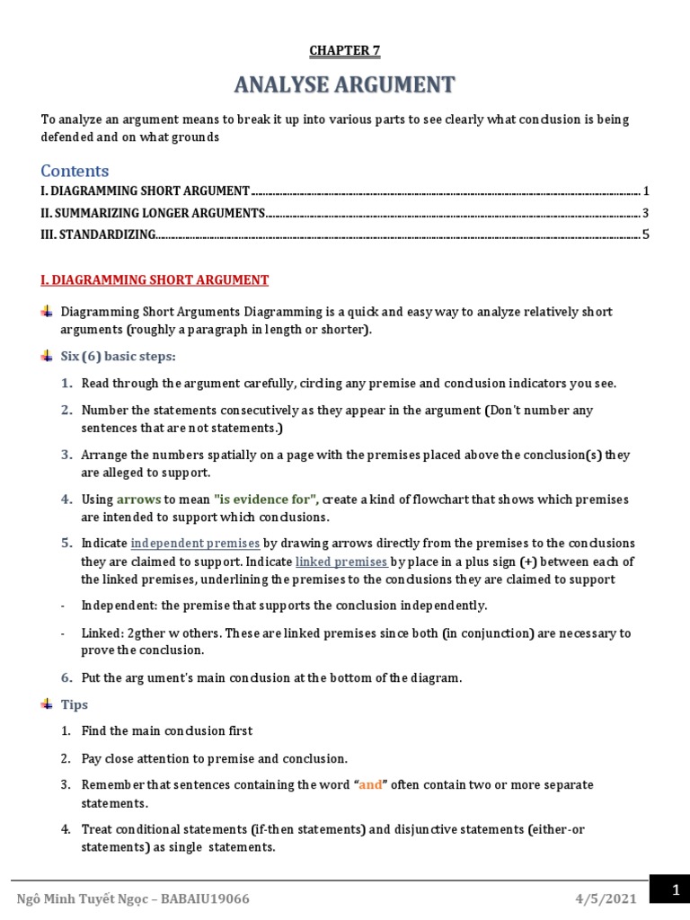 Analyzing Arguments: Chapter 7 Guide | PDF | Argument | Philosophical ...