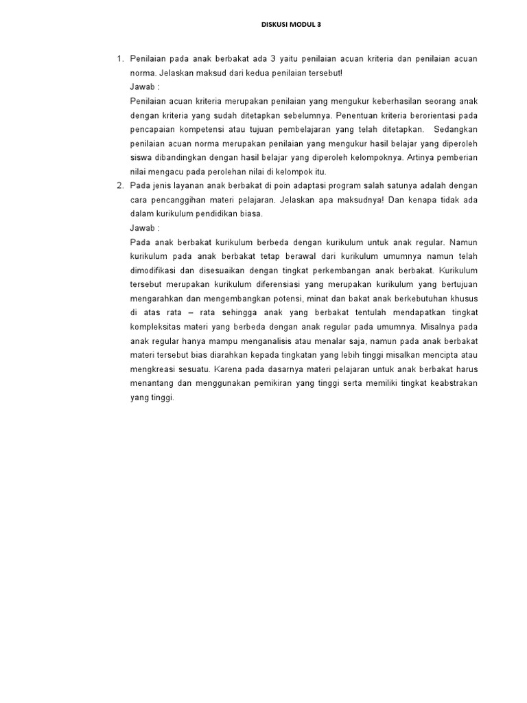 Hasil Diskusi Modul 3 | PDF