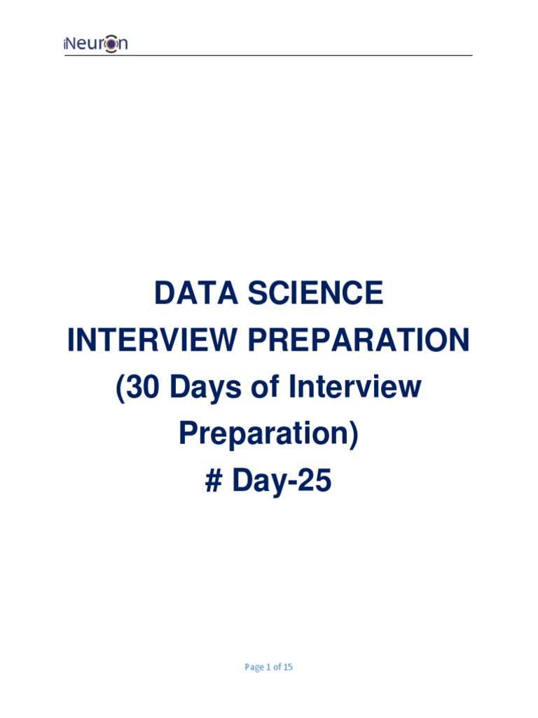 Data Science Interview Questions 1 | PDF | Image Segmentation | Deep ...