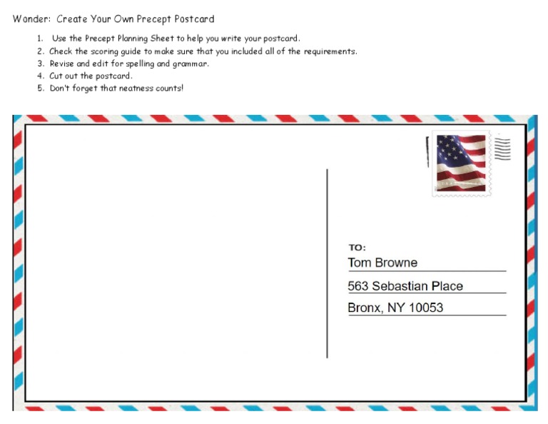 Create Your Own Precept Postcard Guide | PDF