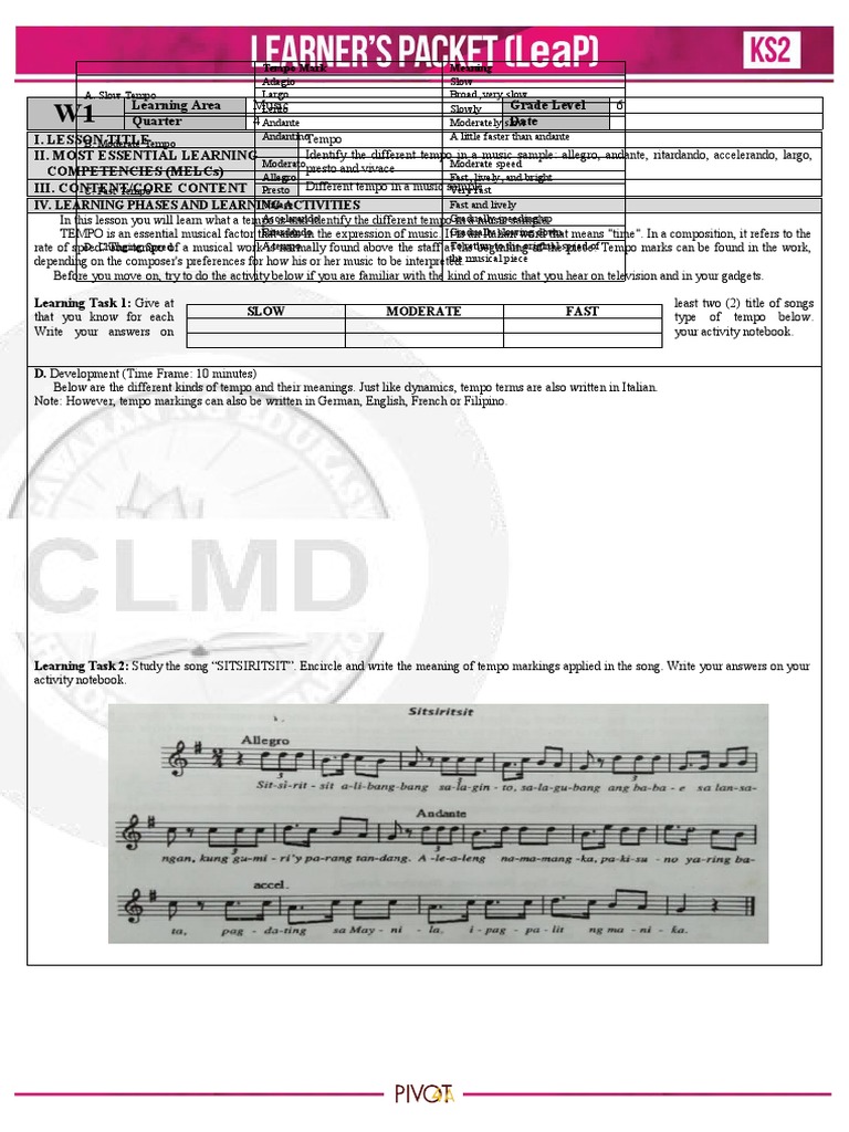 Understanding Tempo Markings in Music | PDF | Tempo | Learning