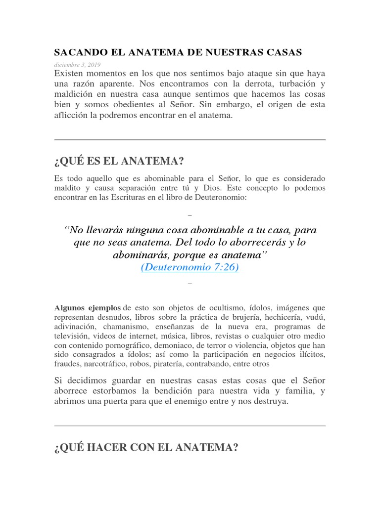 ANATEMA | PDF | Joshua | Pecado