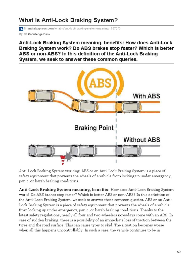 What Is Anti-Lock BrakingnbspSystem | Download Free PDF | Anti Lock ...