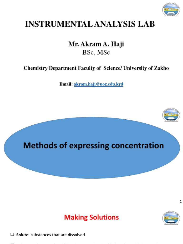 Method of Expressing Concentration | PDF | Solution | Mass ...