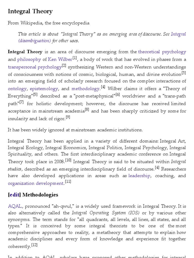 Integral Theory | PDF | Academic Discipline Interactions | Truth