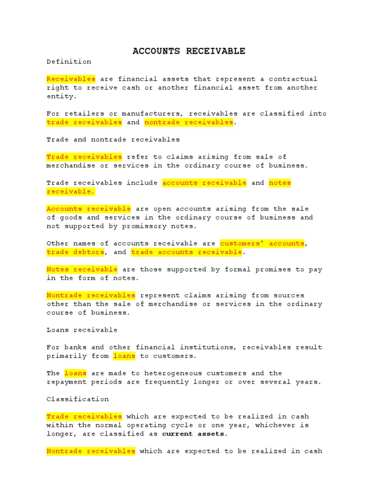 Accounts Receivable | PDF | Bad Debt | Debits And Credits Accounts Receivable | PDF | Bad Debt | Debits And Credits