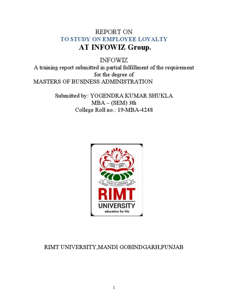 Infowiz Report | PDF | Loyalty | Employee Retention