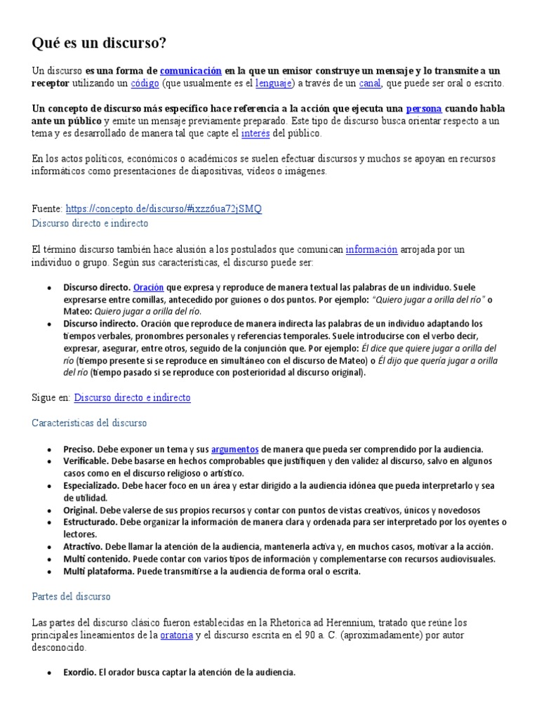 Qué Es Un Discurso | PDF