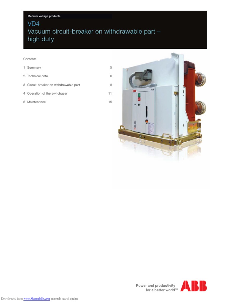 Vacuum Circuit-Breaker On Withdrawable Part - High Duty | PDF ...