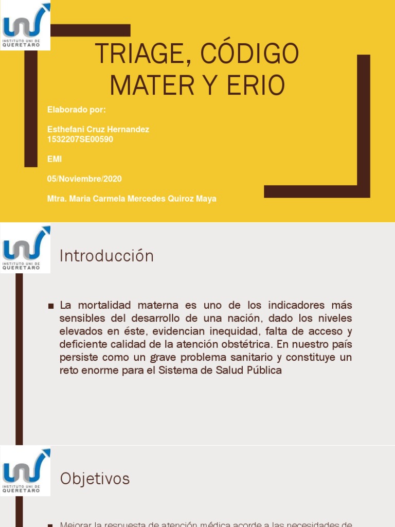 Triage, Código Mater y ERIO | PDF