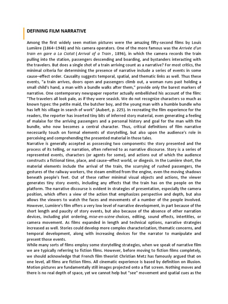 Understanding Film Narrative | PDF | Narrative | Narration