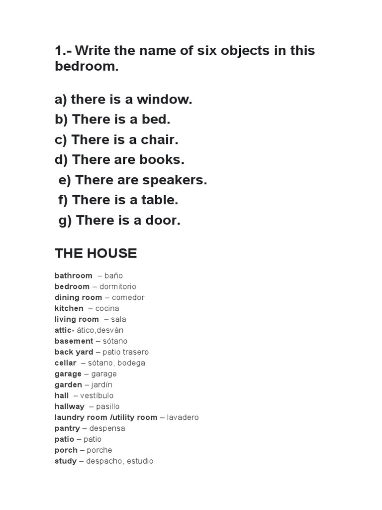 Vocabulario de La Casa Ingles | PDF | Implementos nacionales | Equipo