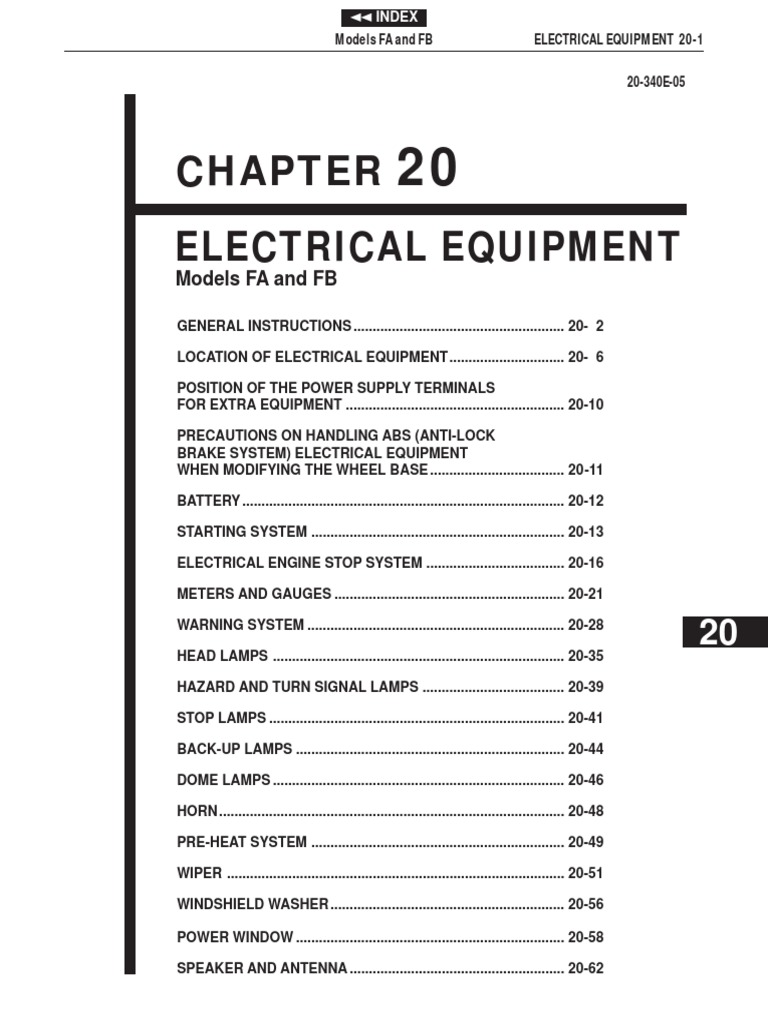 Models FA and FB Electrical Equipment Guide | PDF | Fuse (Electrical ...