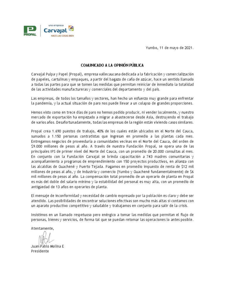 Comunicado Propal | PDF | Economias | Business