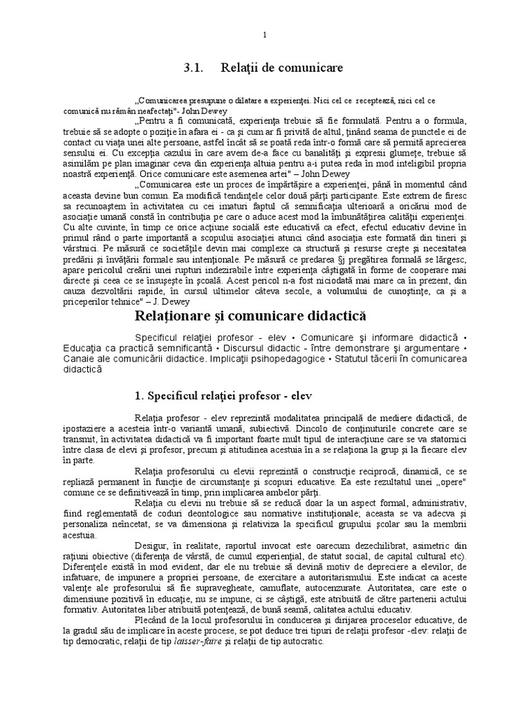 Relatii de Comunicare | PDF