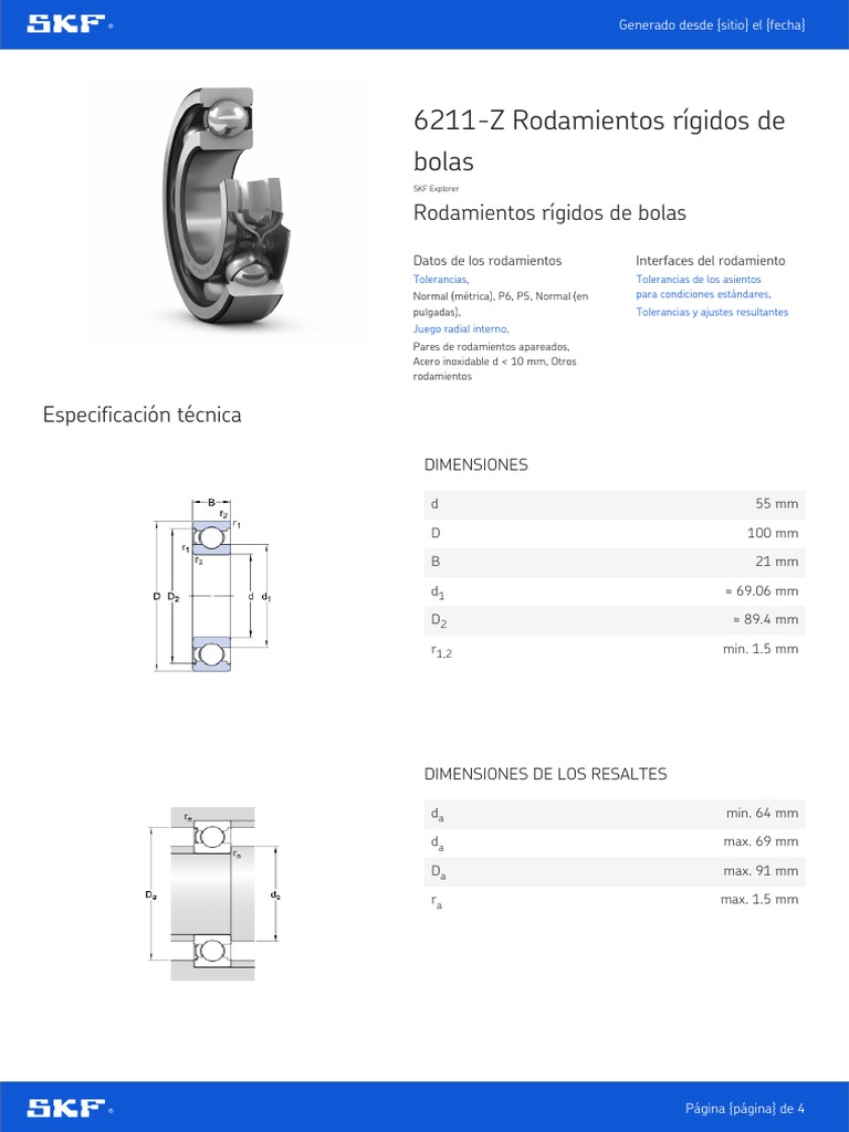 6211-Z Rodamientos Rígidos de Bolas - 20210511 | PDF | Marca comercial ...